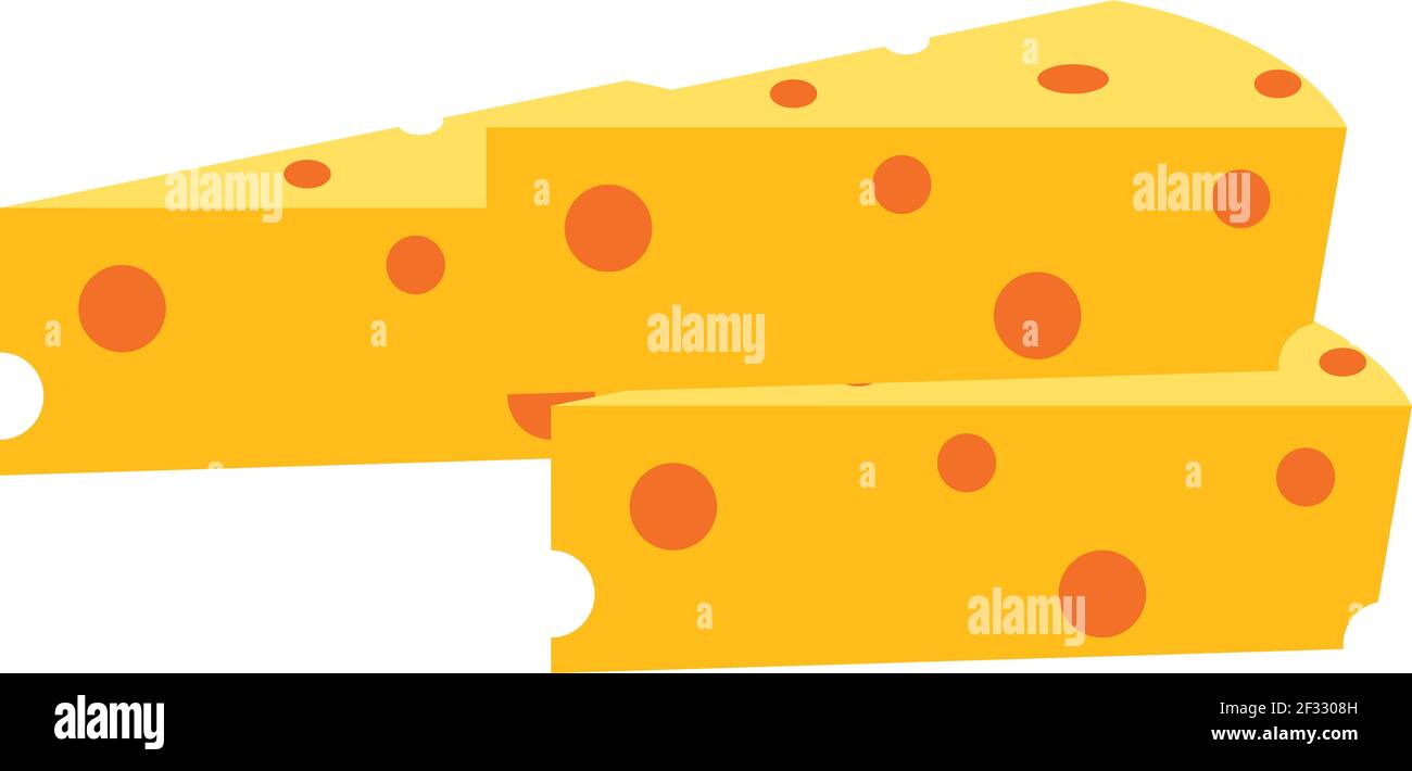 Yellow cheese, illustration, vector on white background Stock Vector ...