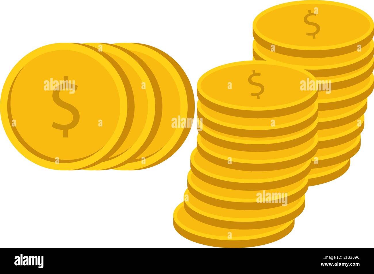 Golden coins, illustration, vector on white background Stock Vector Image & Art - Alamy
