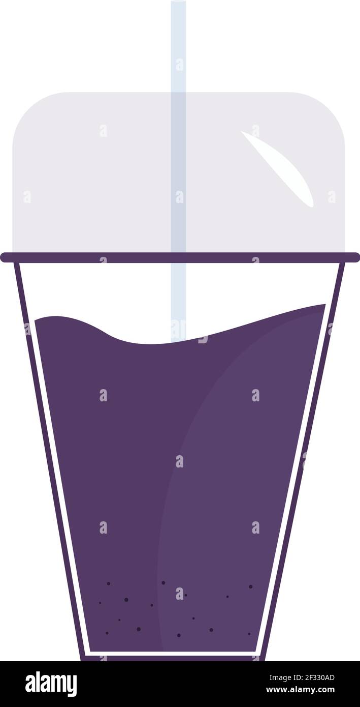 Purple cold drink, illustration, vector on white background Stock ...