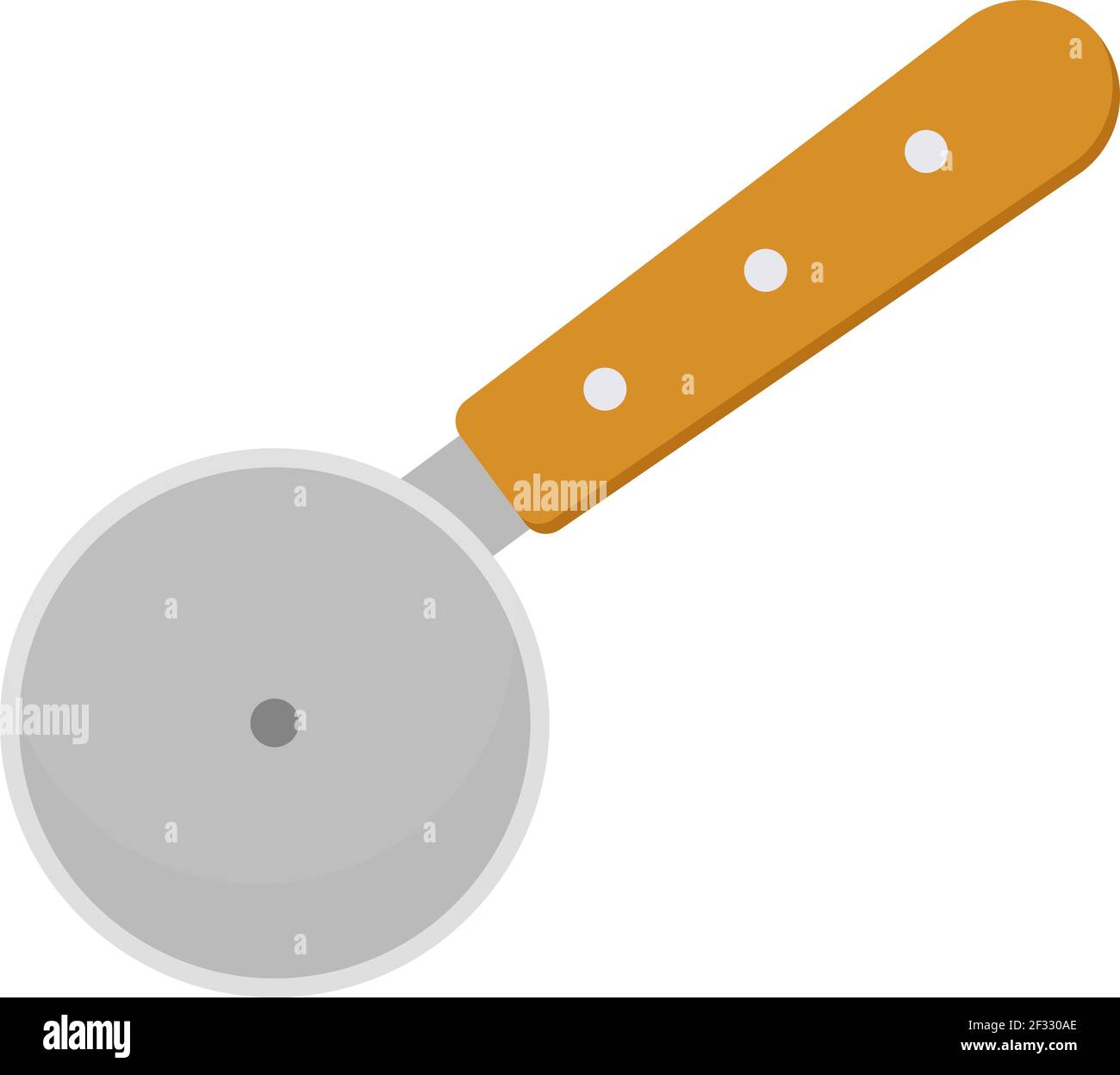 Pizza cutter, illustration, vector on white background Stock Vector ...
