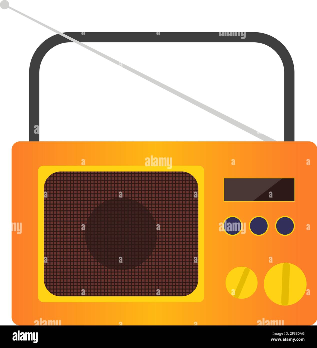 Orange radio, illustration, vector on white background Stock Vector ...