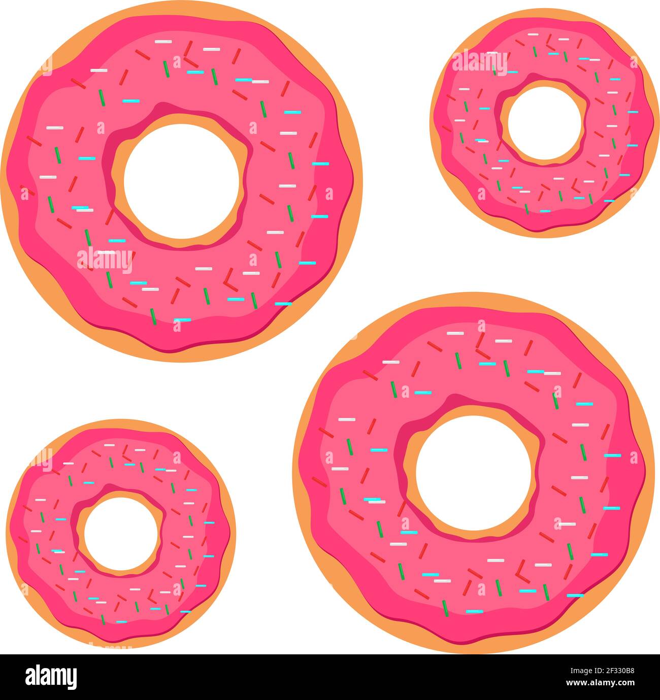 Donuts with sprinkles, illustration, vector on white background Stock ...