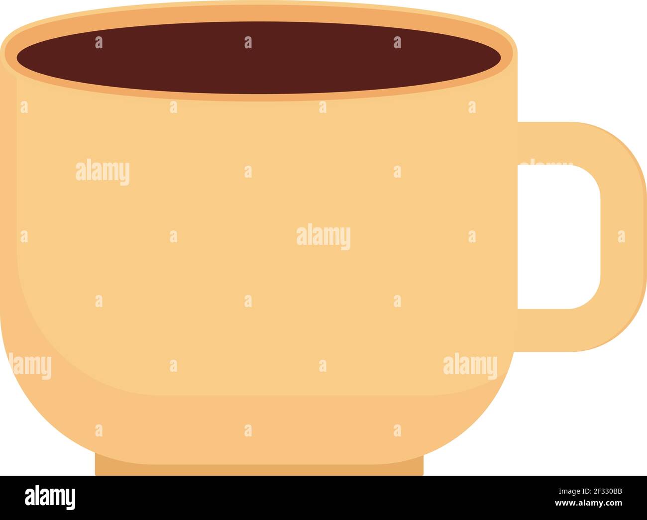 Brown cup of coffee, illustration, vector on white background Stock ...