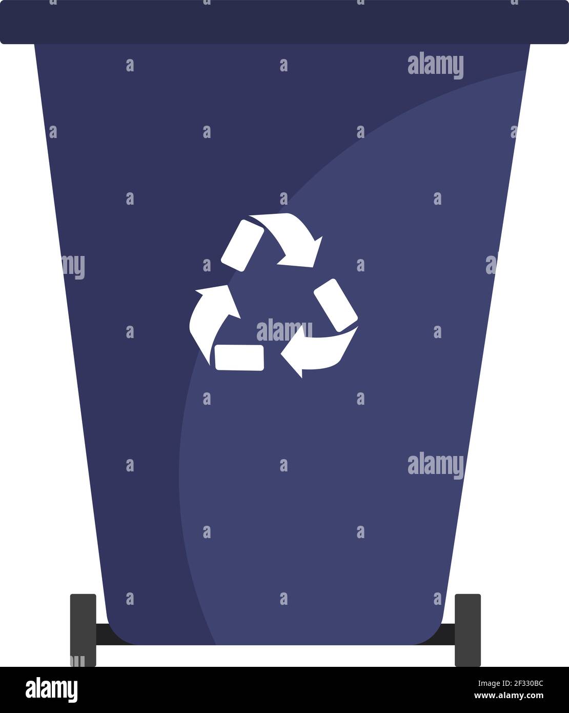 Blue recycle bin, illustration, vector on white background Stock Vector ...
