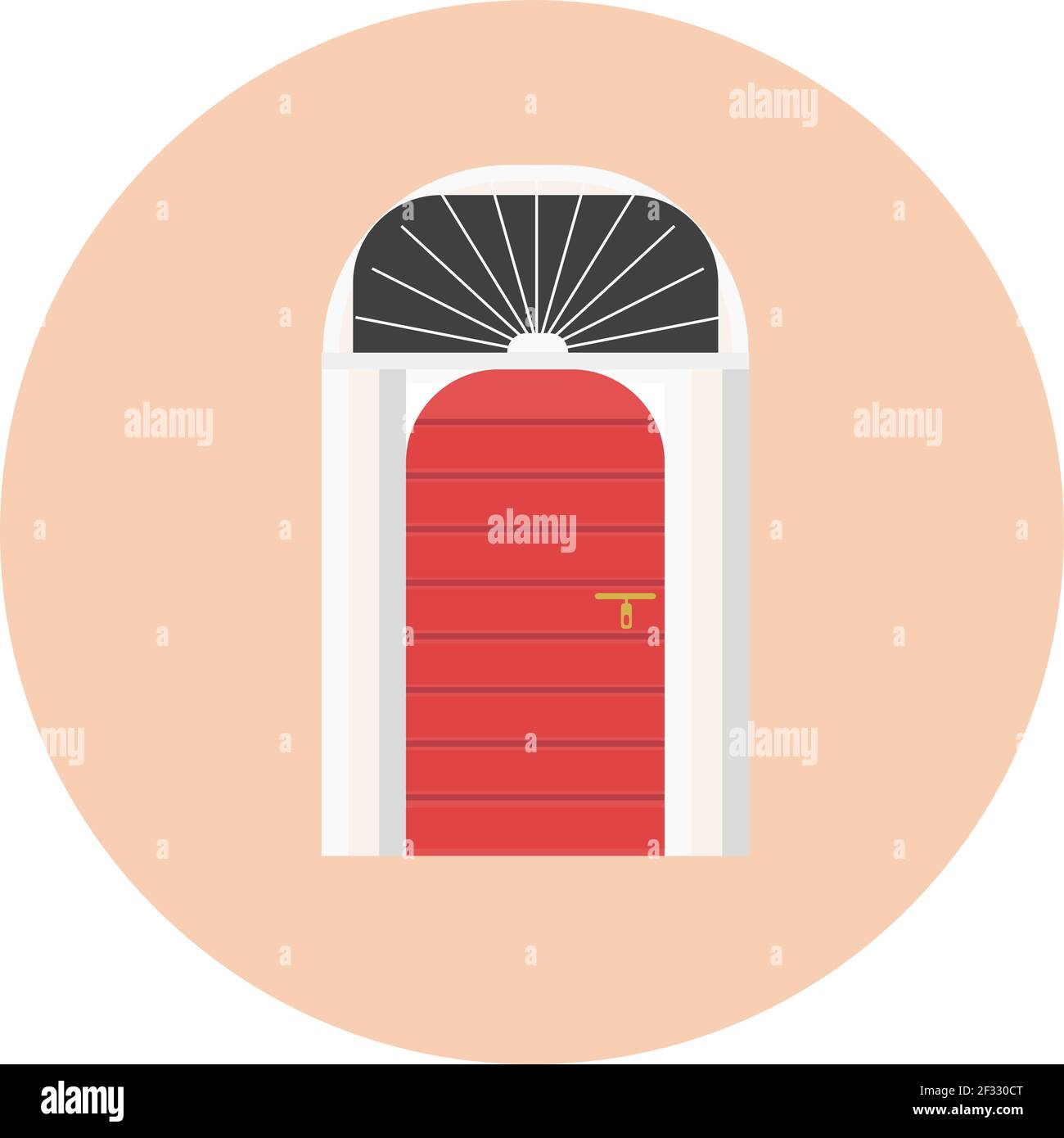 Red door, illustration, vector on white background Stock Vector Image ...