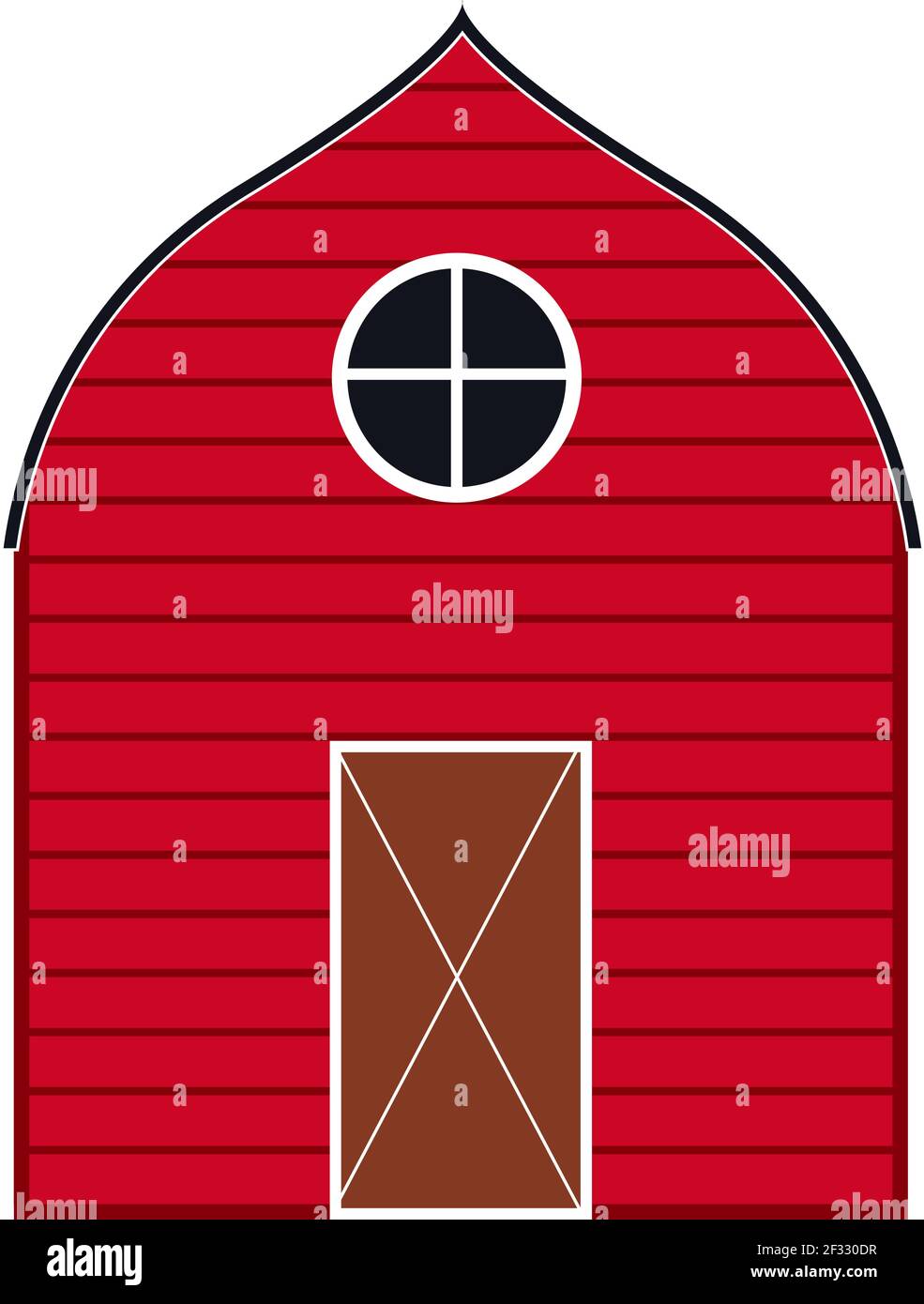 Red barn, illustration, vector on white background Stock Vector Image ...