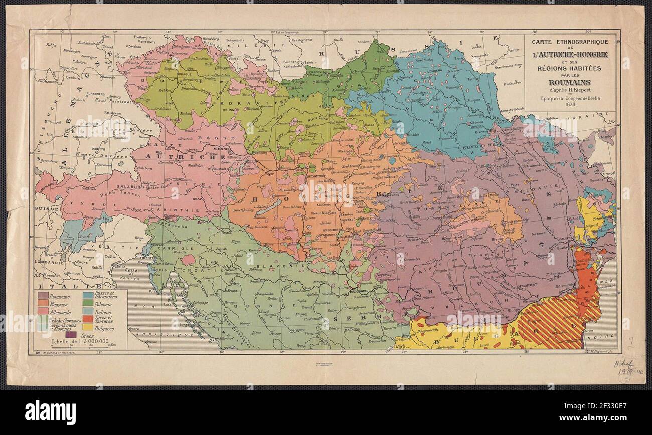 1878 ethnographic map of Austria-Hungary and regions inhabited by ...
