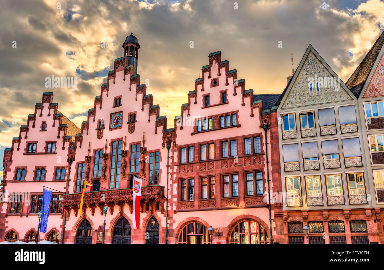 The Roemer, the medieval city hall of Frankfurt in Germany Stock Photo ...