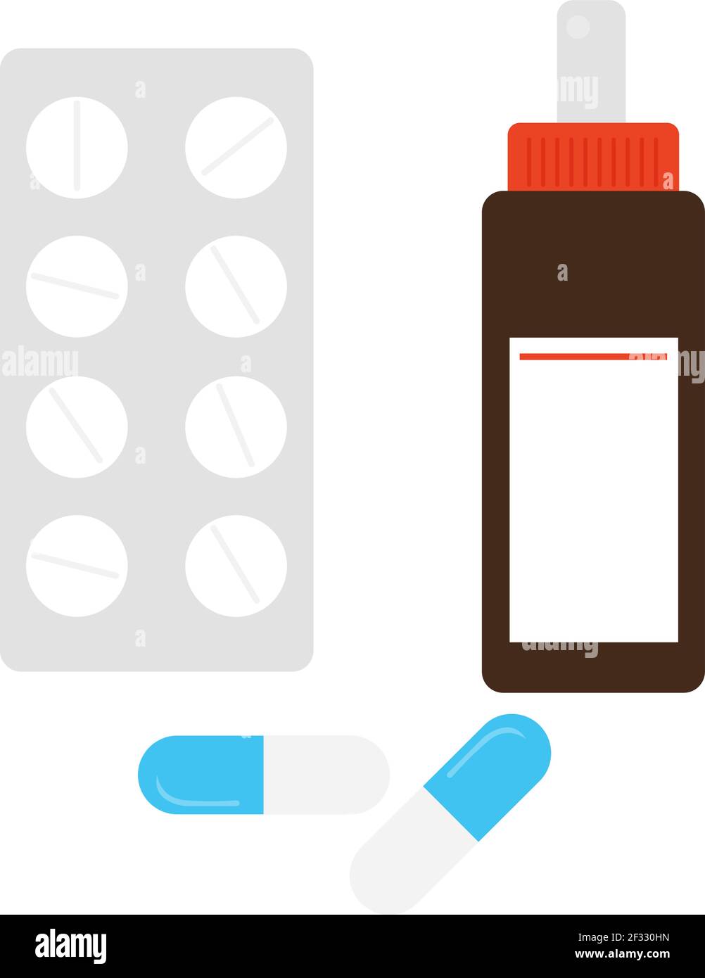 Drugs, illustration, vector on white background Stock Vector Image ...