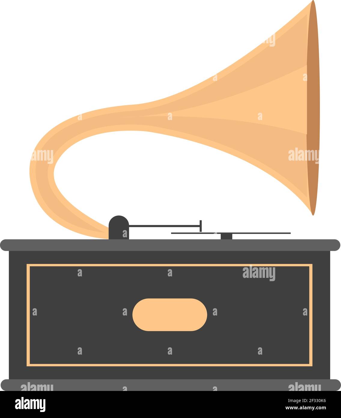 Gramophone, illustration, vector on white background Stock Vector Image ...