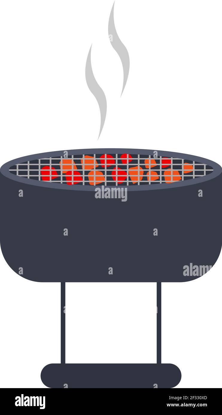 Grill charcoal vector white Stock Vector Images - Alamy
