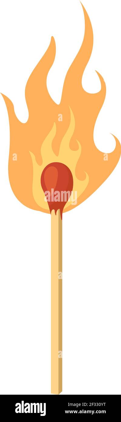 Firematch, illustration, vector on white background Stock Vector Image ...