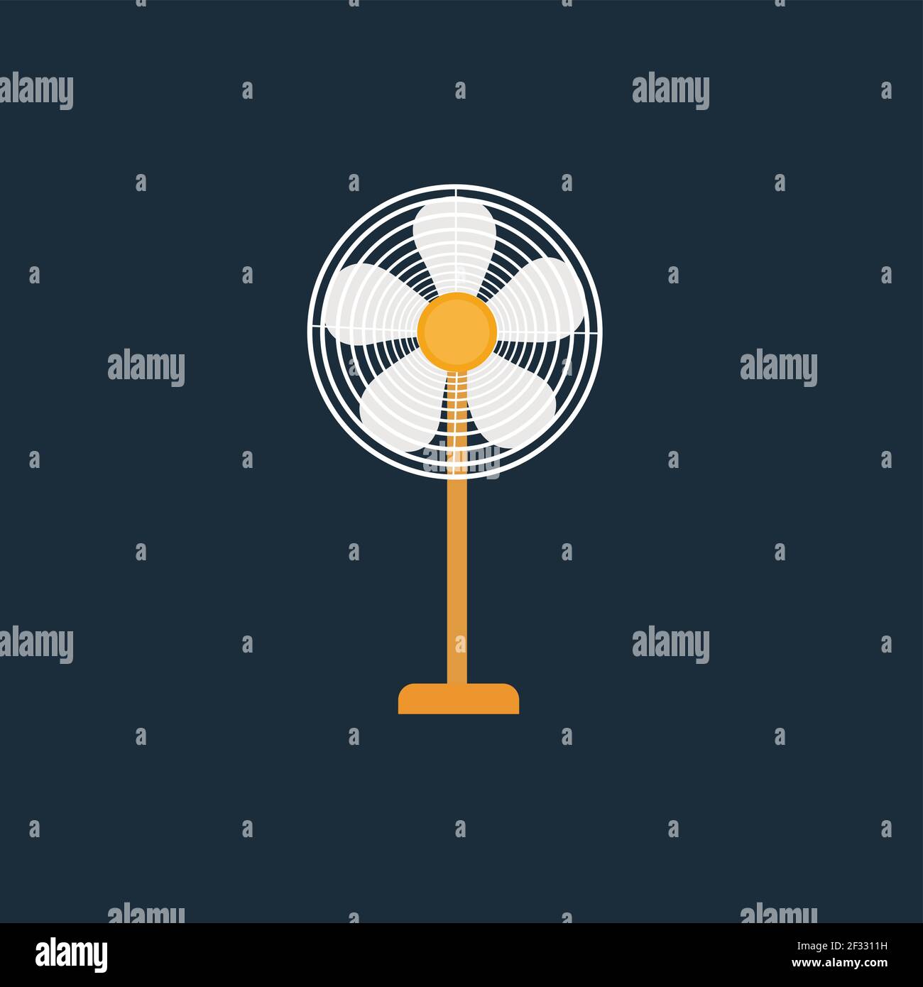 Standing fan, illustration, vector on white background Stock Vector ...