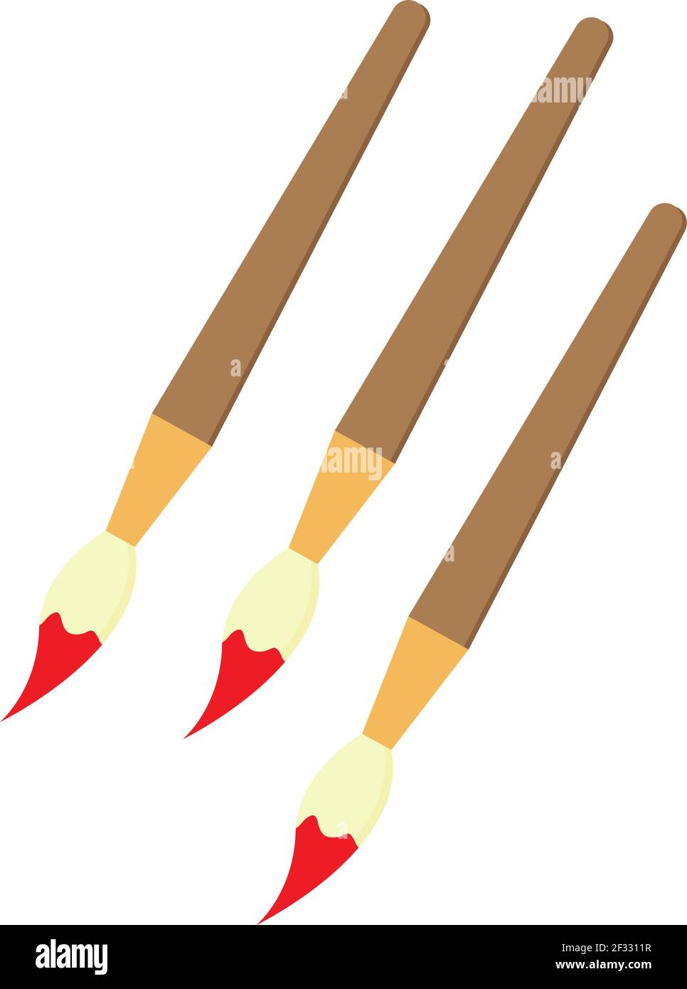 Paintbrushes, illustration, vector on white background Stock Vector ...