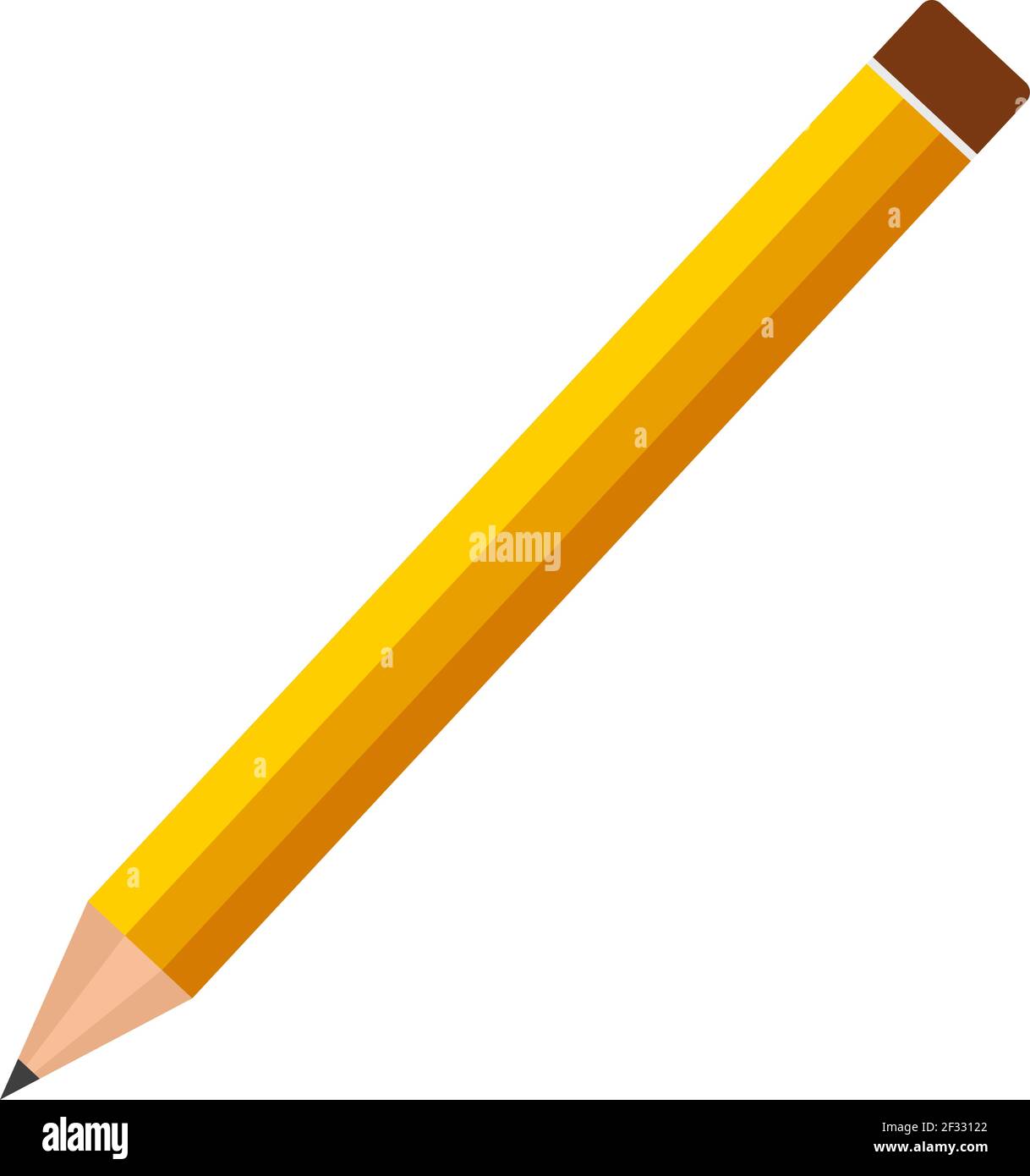 Yellow pencil, illustration, vector on white background Stock Vector ...
