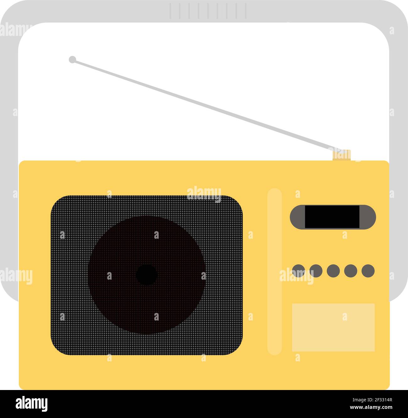 Yellow radio, illustration, vector on white background Stock Vector ...