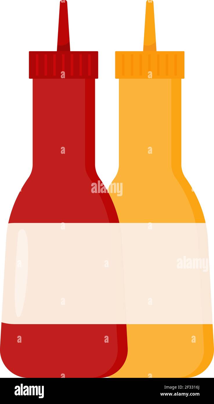 Ketchup bottle, illustration, vector on white background Stock Vector ...