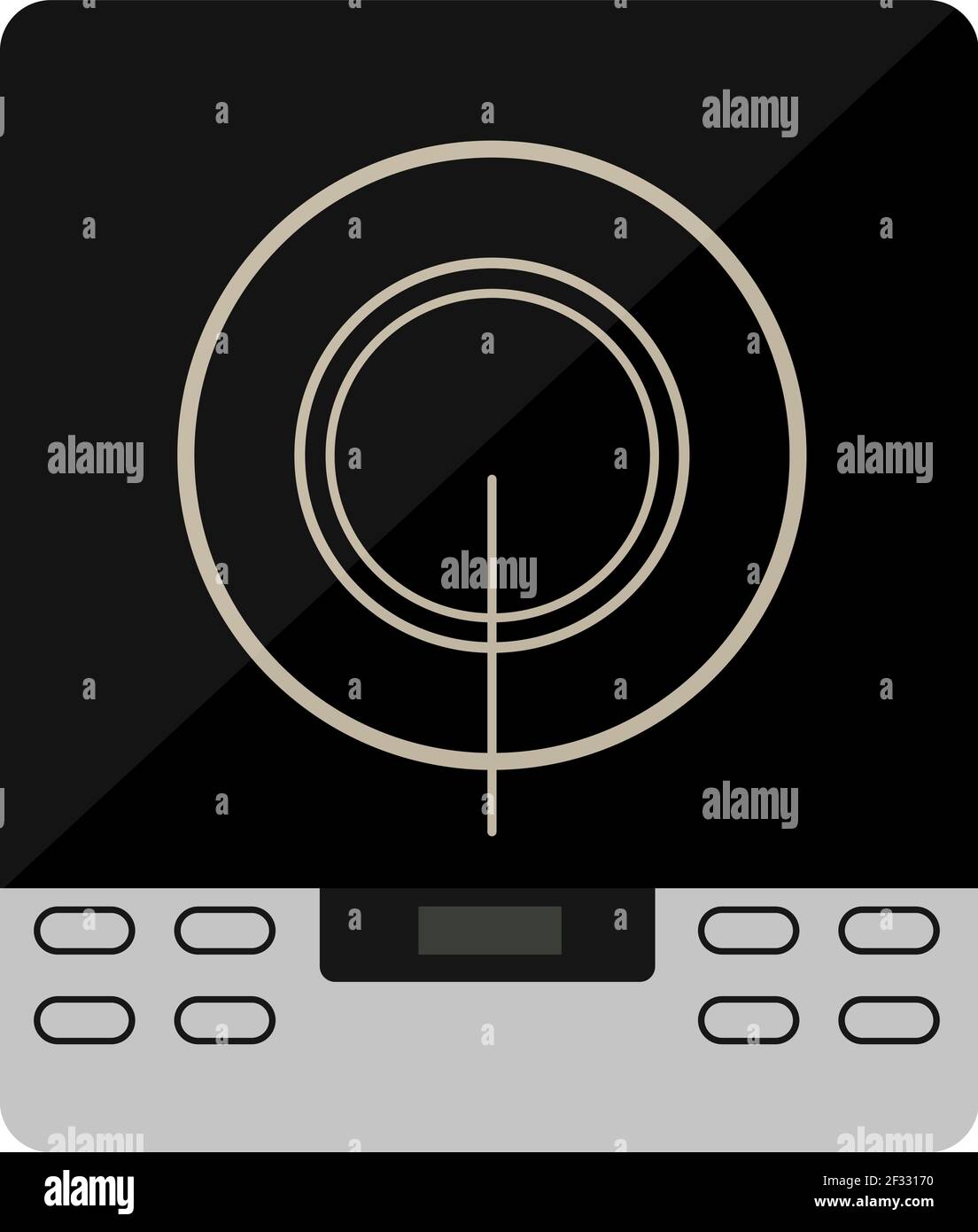 Induction cooker, illustration, vector on white background Stock Vector ...