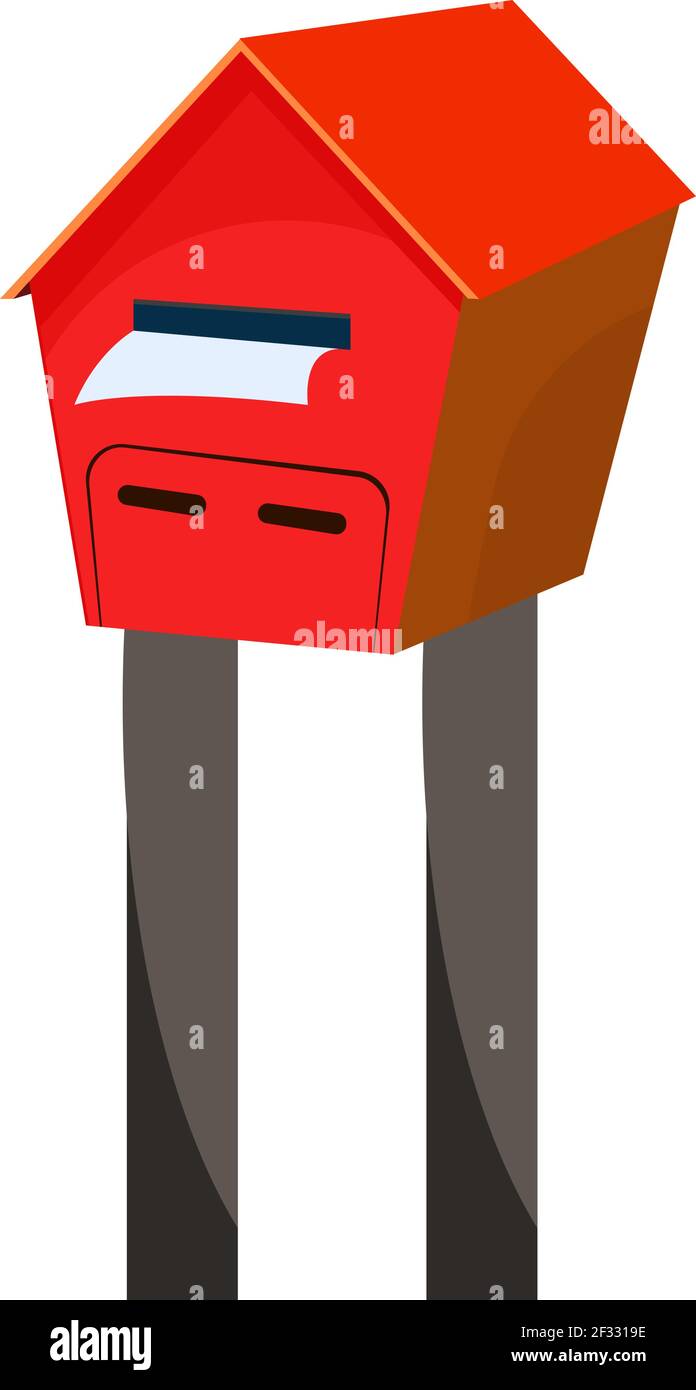 Mail box, illustration, vector on white background Stock Vector Image ...