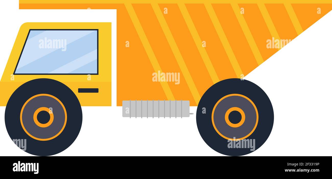 Working truck, illustration, vector on white background Stock Vector ...