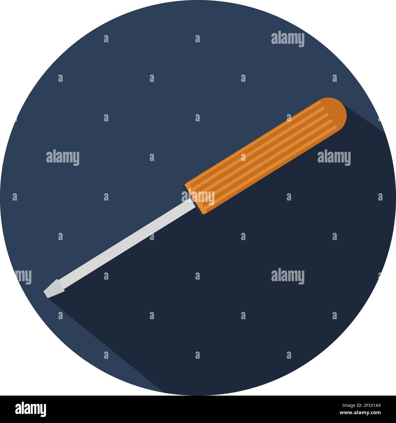 Orange screwdriver, illustration, vector on white background Stock ...