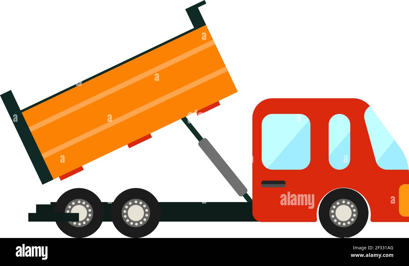 Loading truck, illustration, vector on white background Stock Vector ...