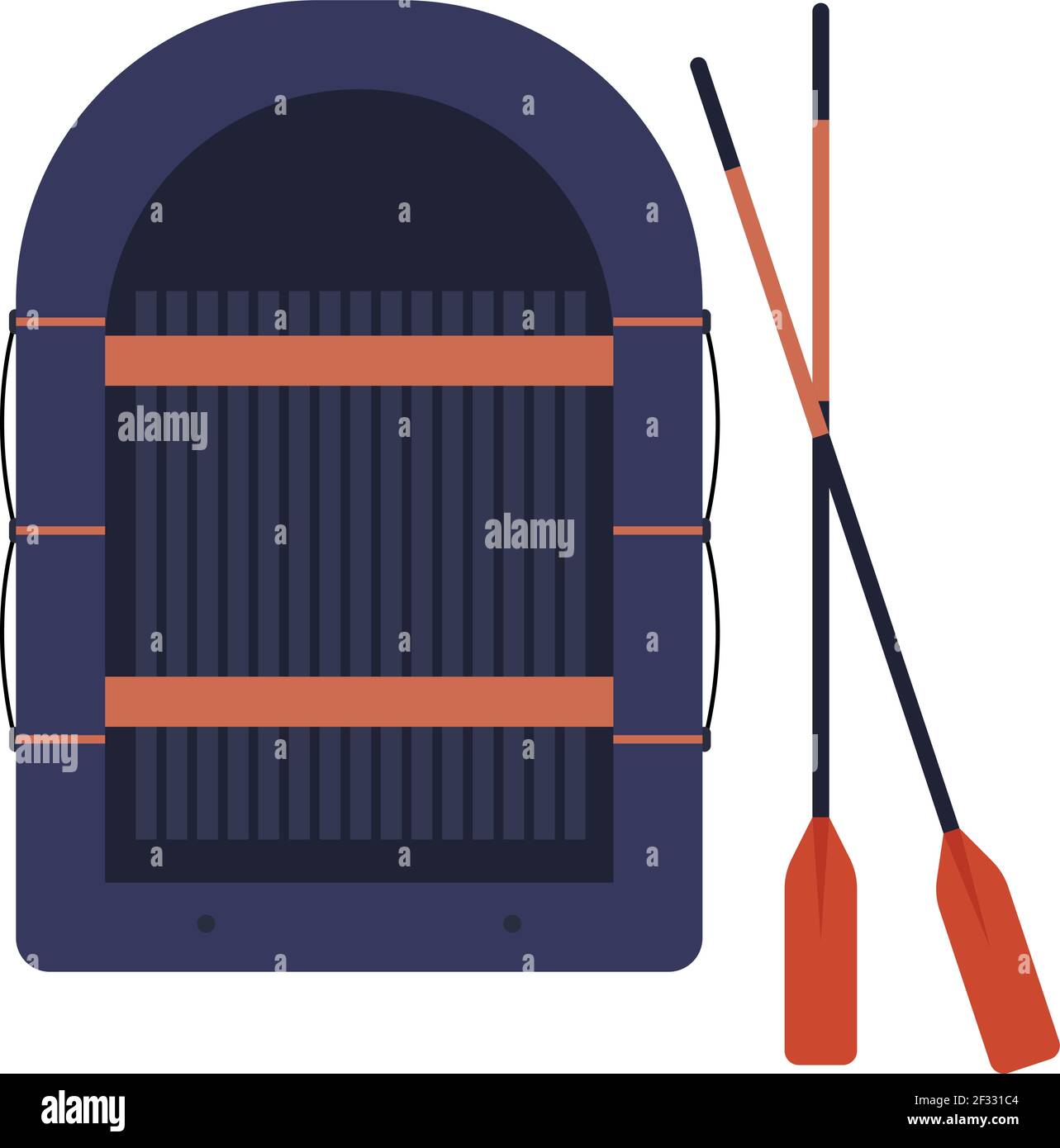 Rafting boat, illustration, vector on white background Stock Vector ...