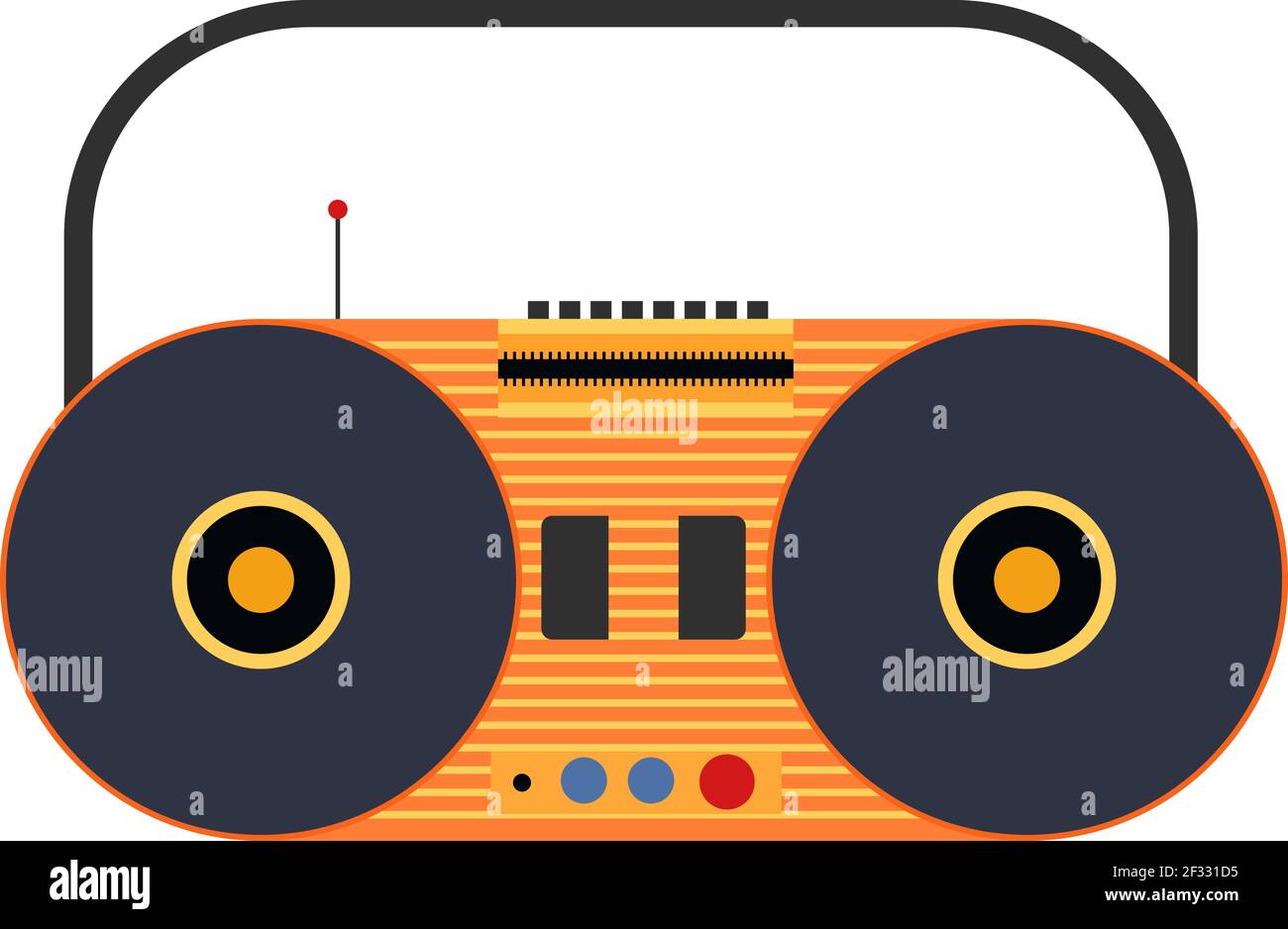 Retro tape recorder, illustration, vector on white background Stock ...