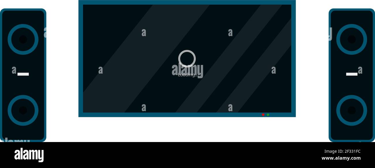 TV with big speakers, illustration, vector on white background Stock ...