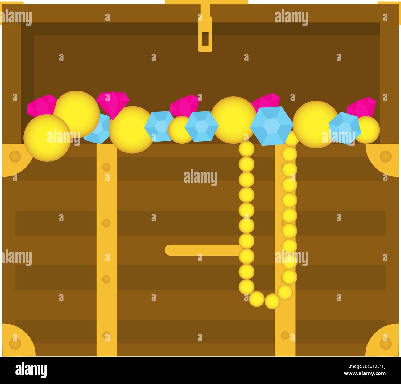 Treasure chest, illustration, vector on white background Stock Vector ...