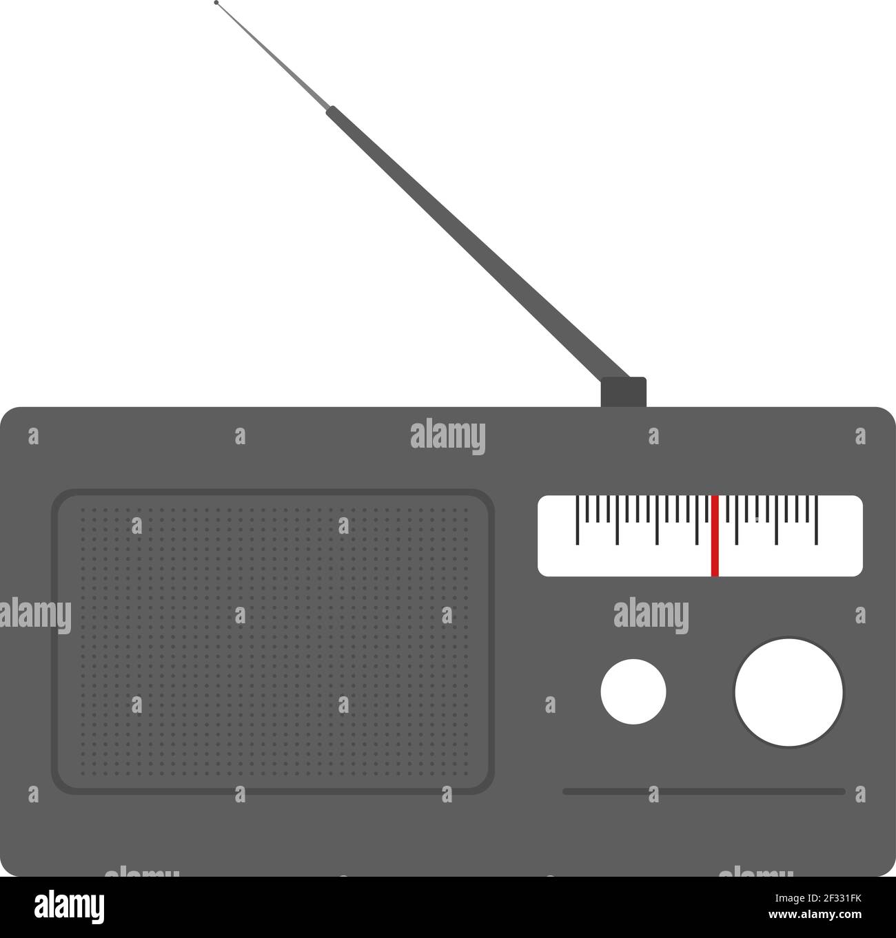 Grey radio, illustration, vector on white background Stock Vector Image ...