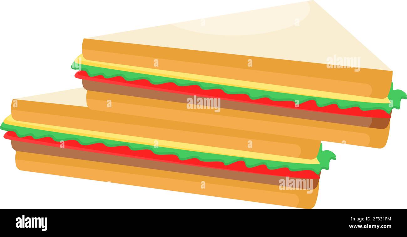 Triangle sandwich, illustration, vector on white background Stock ...