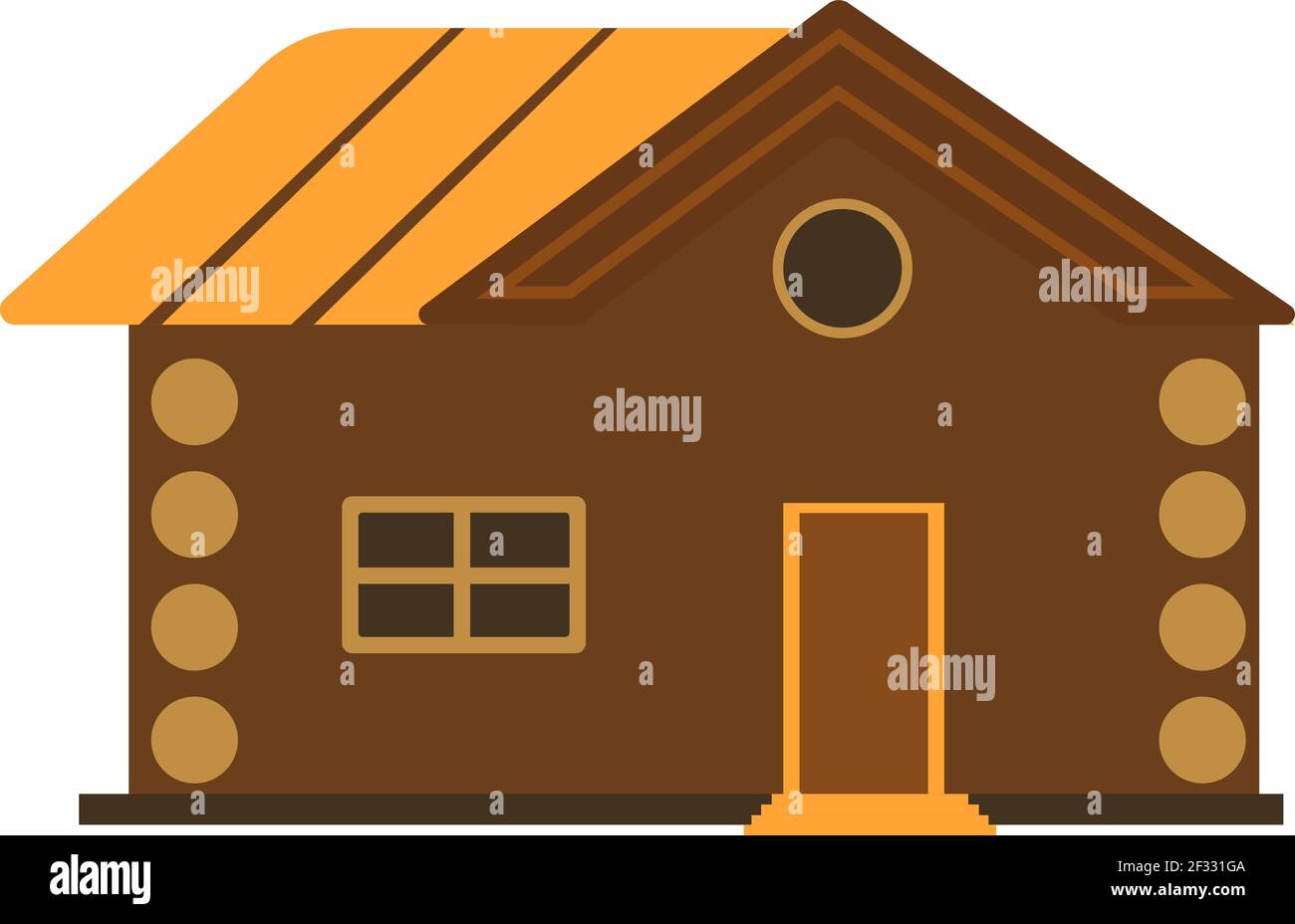 Wooden home, illustration, vector on white background Stock Vector ...