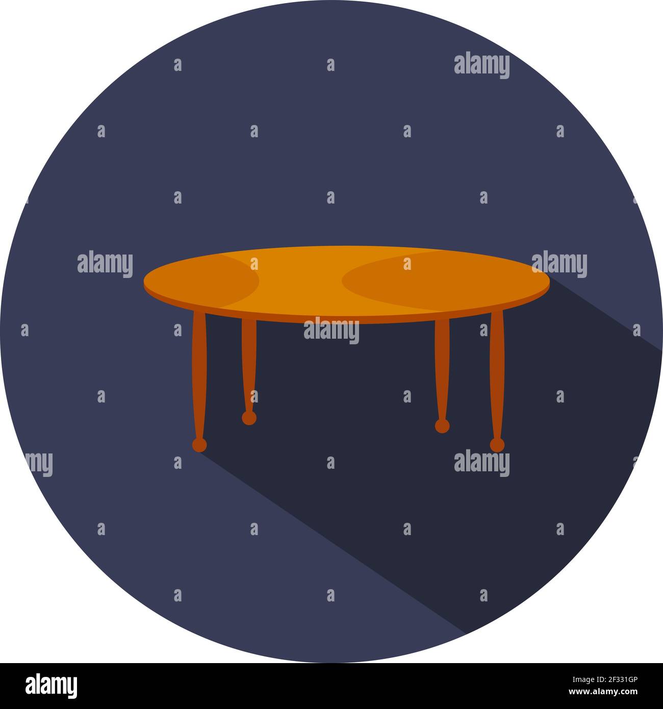 Wooden round table, illustration, vector on white background Stock ...