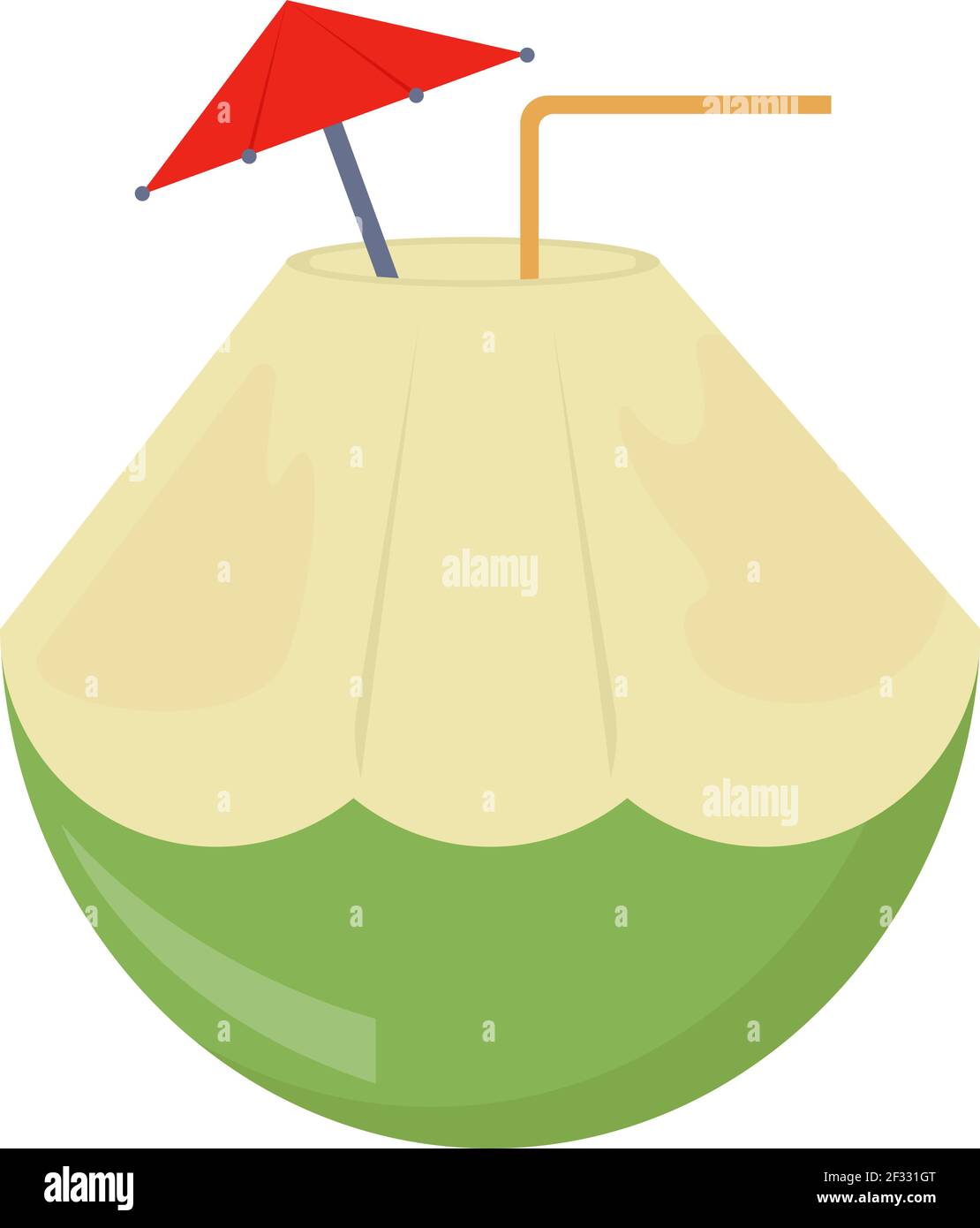 Coconut water, illustration, vector on white background Stock Vector ...