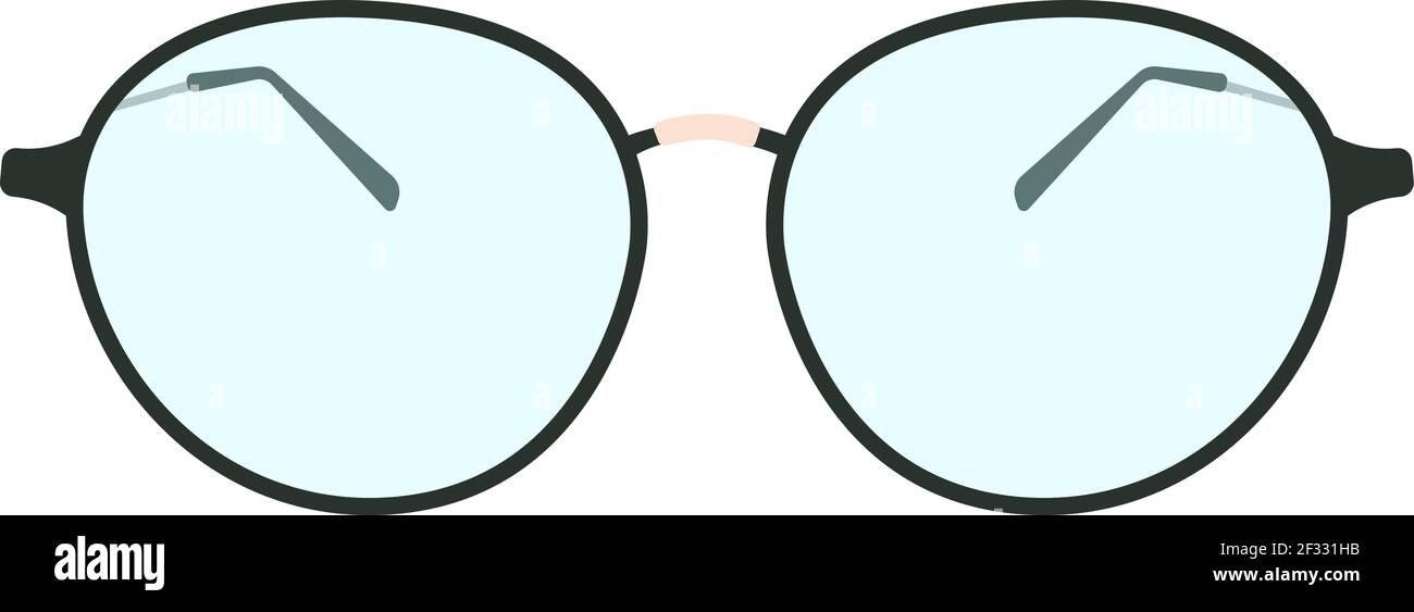 Round glasses, illustration, vector on white background Stock Vector ...