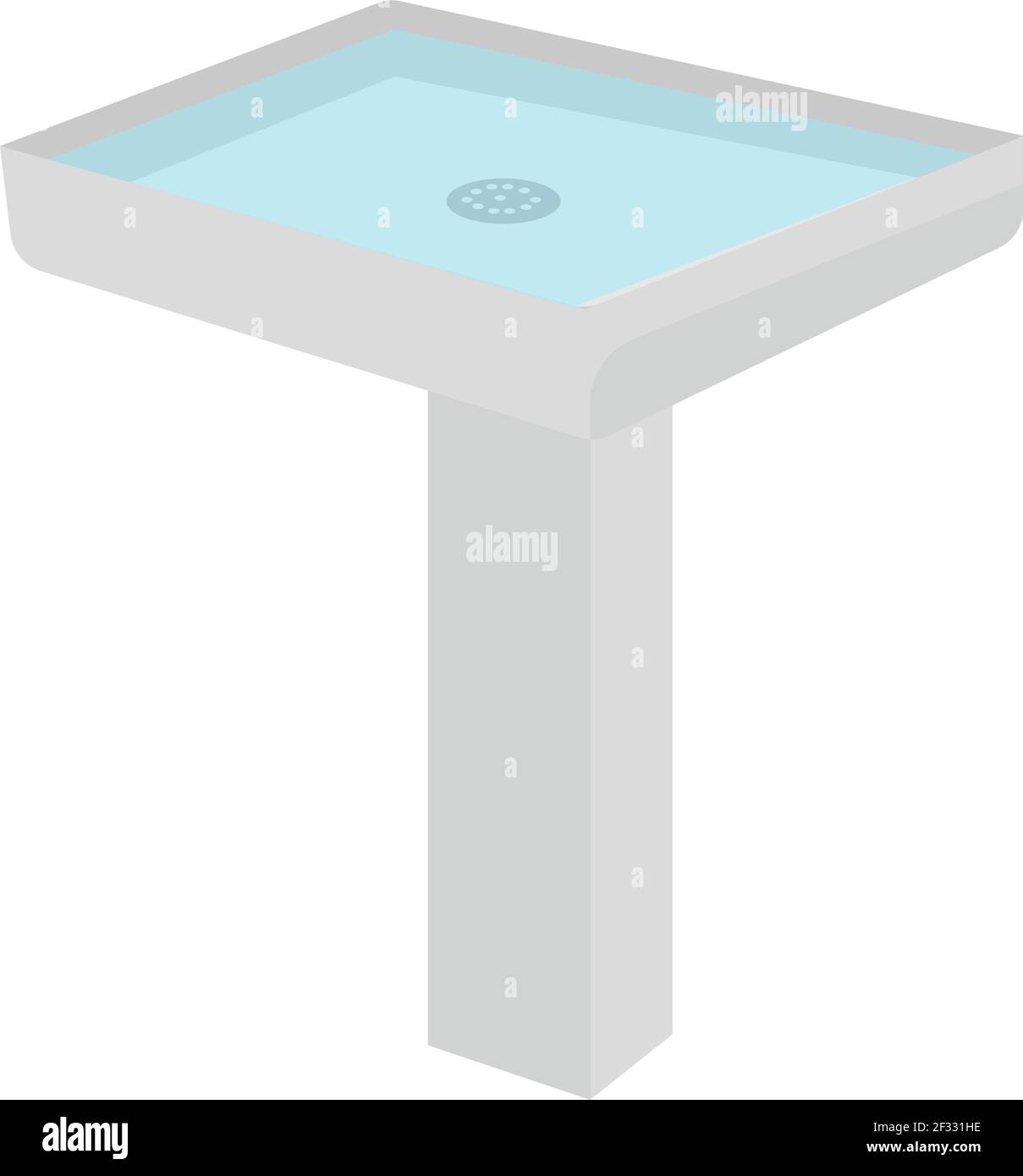 Sink with water, illustration, vector on white background Stock Vector ...