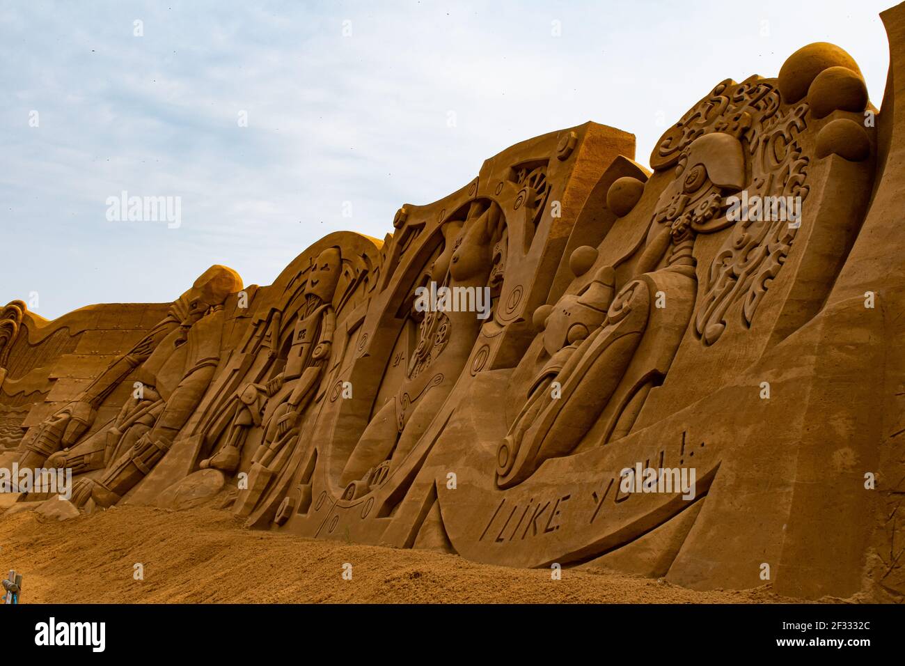 Sand sculpture festival 2019 - Robots theme, Sondervig, Denmark Stock ...