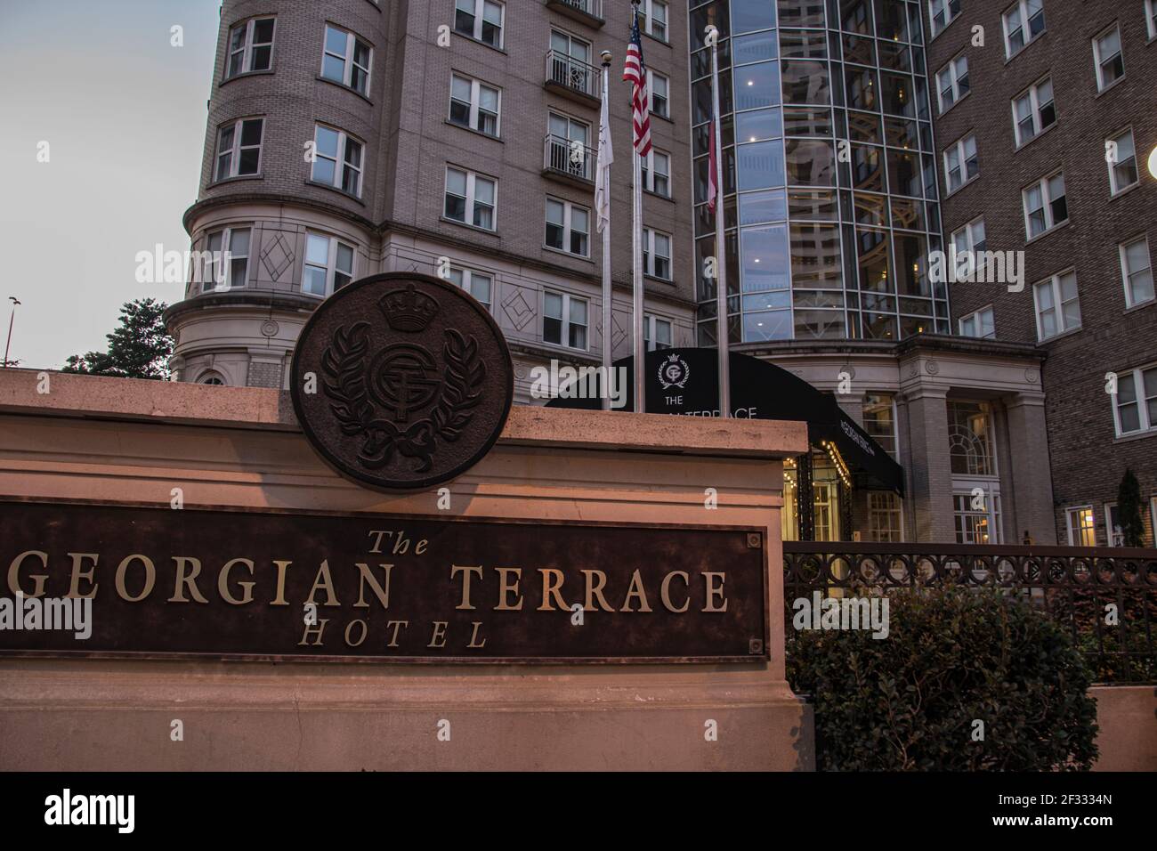 Atlanta, Ga USA - 06 14 20: Downtown Atlanta night covid-19 The ...