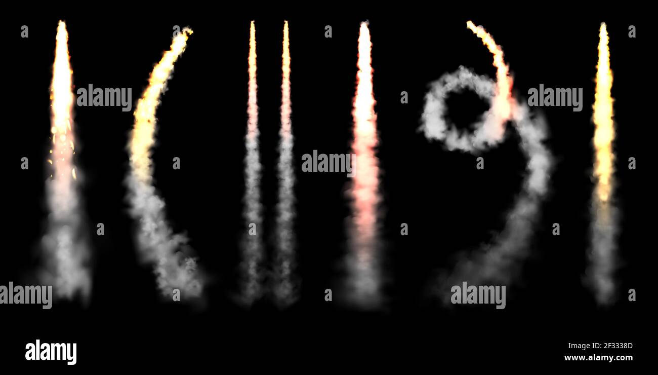 Missile smoke trail black background hi-res stock photography and ...