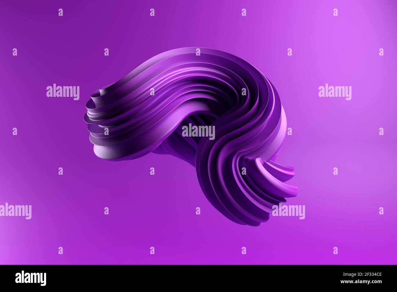 Abstract modern dynamic violet flowing curve swirl or twirl spiral ...
