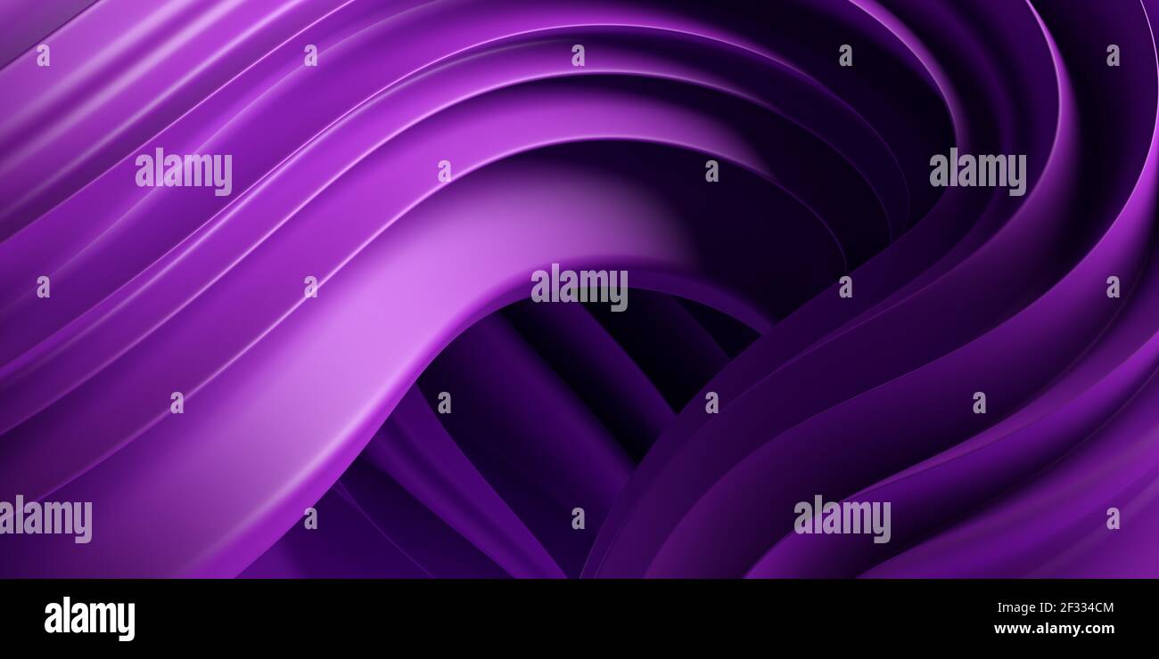 Abstract modern dynamic violet flowing curve swirl or twirl spiral ...