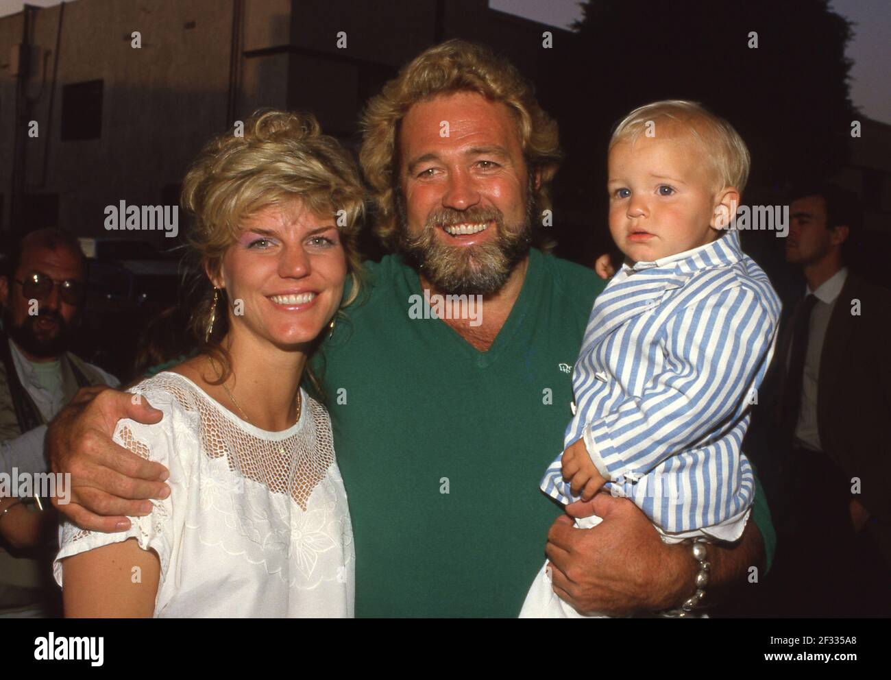 Dan Haggerty, wife Samantha and son Dylan 1985 Credit: Ralph Dominguez ...