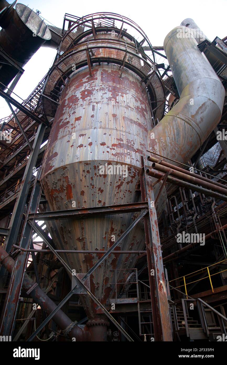 Rusting Remains Of The Carrie Furnace Steel Mill Pittsburgh PA USA ...
