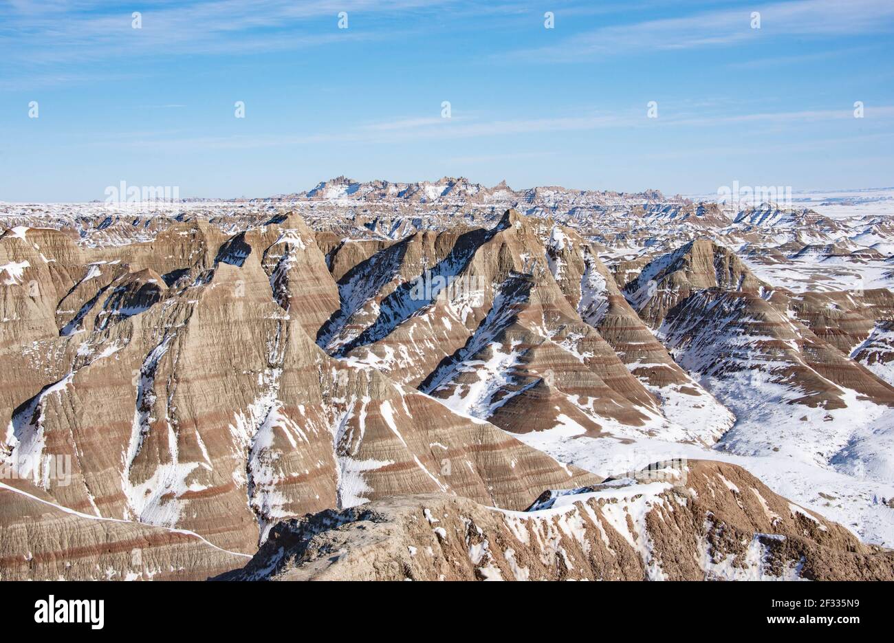 Badlands National Park in winter, South Dakota, U. S. A Stock Photo - Alamy