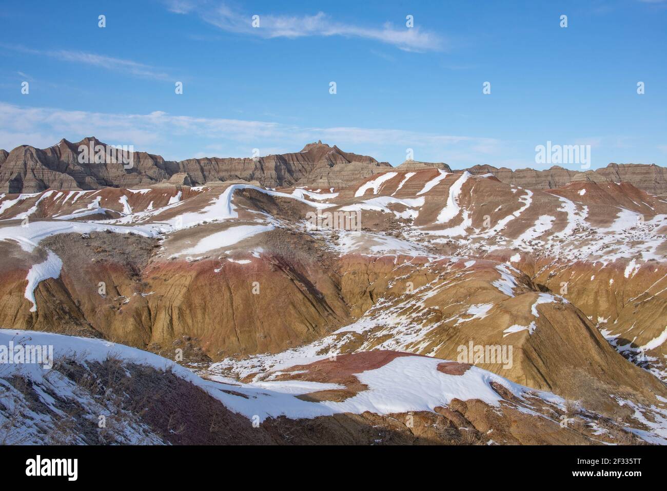 Badlands National Park in winter, South Dakota, U. S. A Stock Photo - Alamy