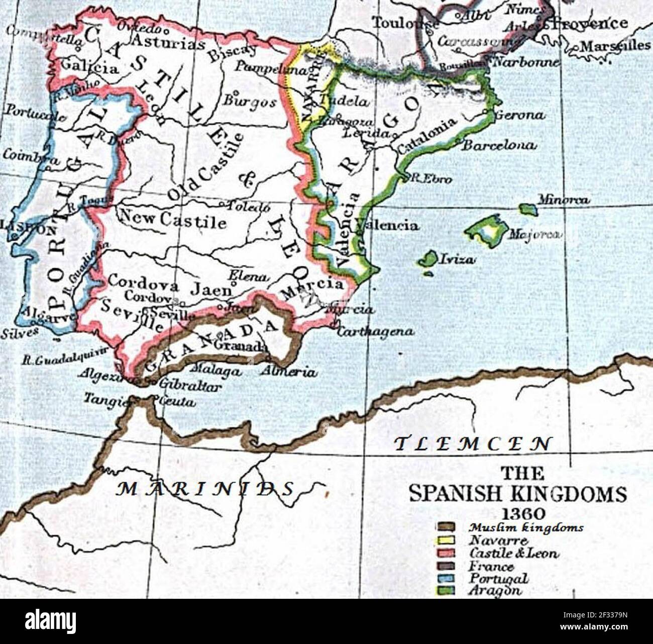 Iberian peninsula map 14th century hi-res stock photography and images ...