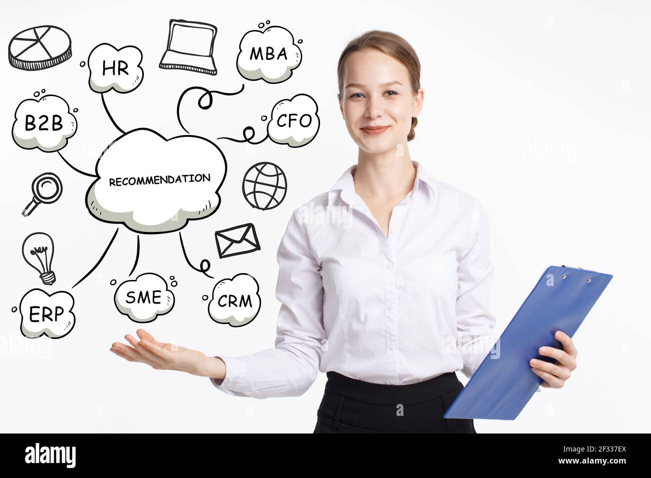 Business, technology, internet and network concept. Young businessman ...