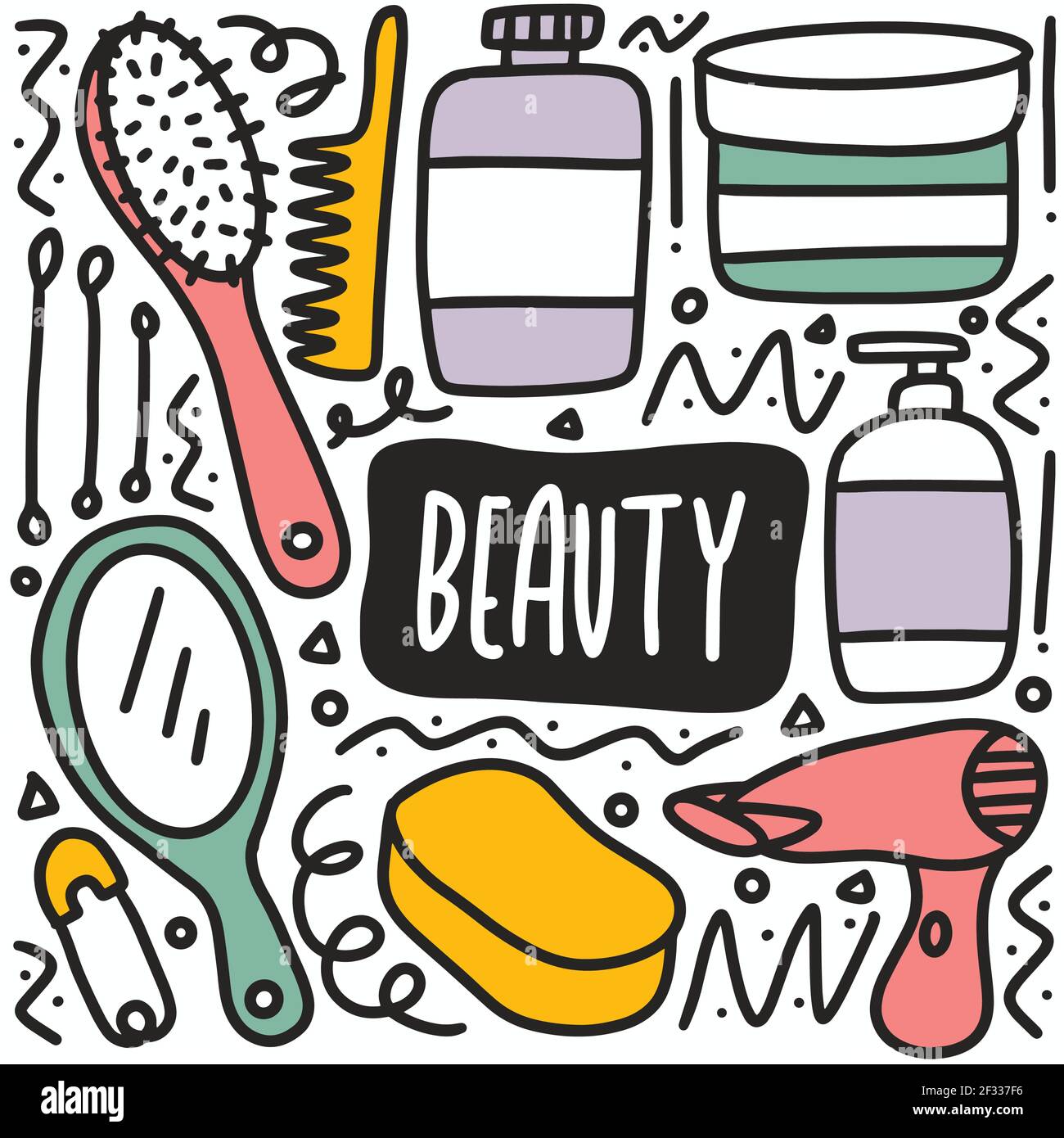 hand drawn beauty doodle set Stock Vector Image & Art - Alamy