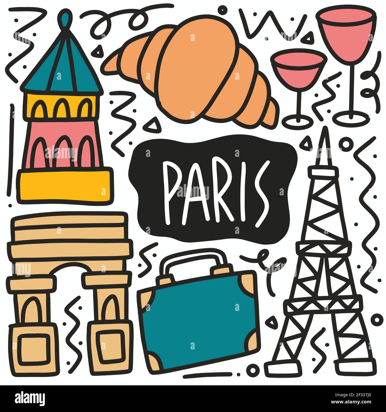 hand drawn doodle paris holiday Stock Vector Image & Art - Alamy
